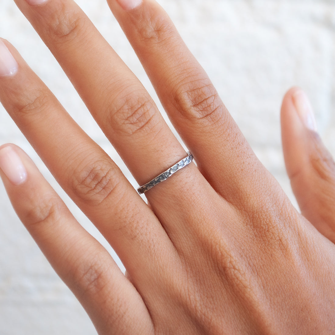 Silver Snakeskin Stacking Band – ESQUELETO